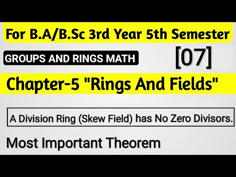 A Division Ring Has No Zero Divisors || BSc 5th Sem Math || Rings And ...