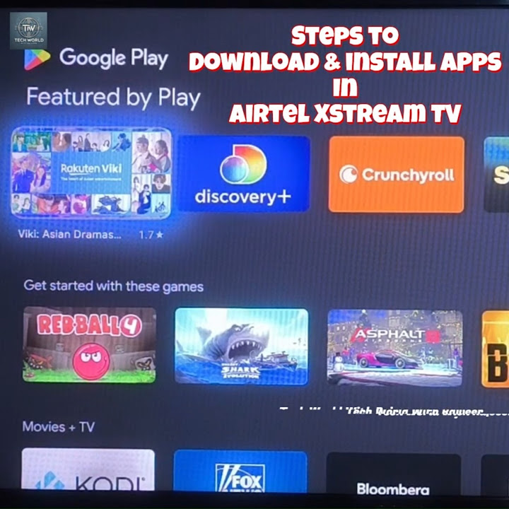 How to Install Apps In Airtel Xstream TV || Download Apps on your TV from Google Playstore ...