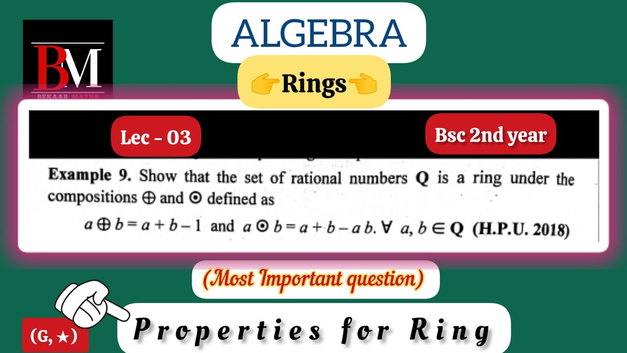 Ring - Show that the set of rational number Q is a ring under the ...