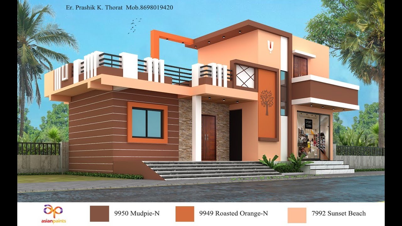 House front colour combination design l Asian Paint colour combination ...