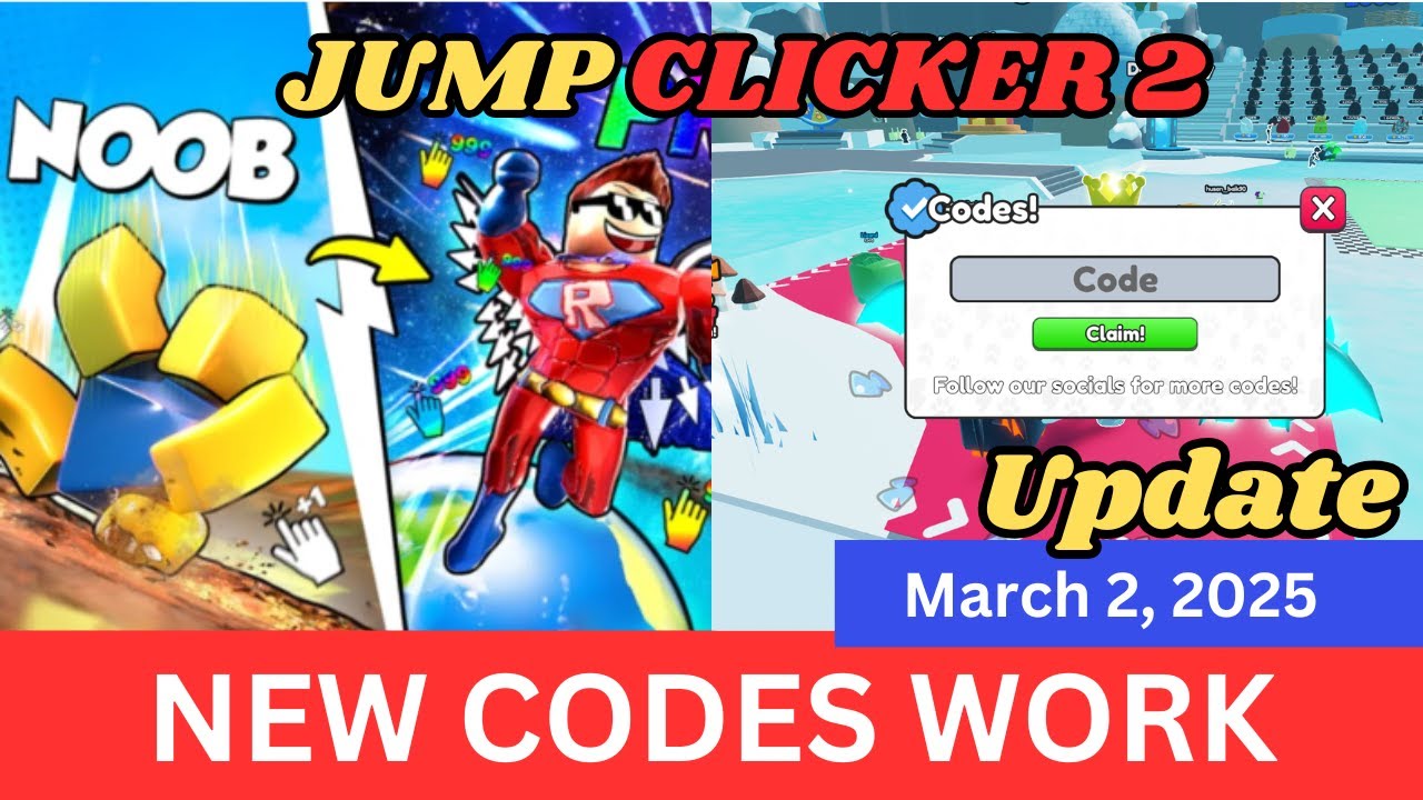 *New Codes Work* Jump Clicker 2 ROBLOX, March 2, 2025 - YouTube