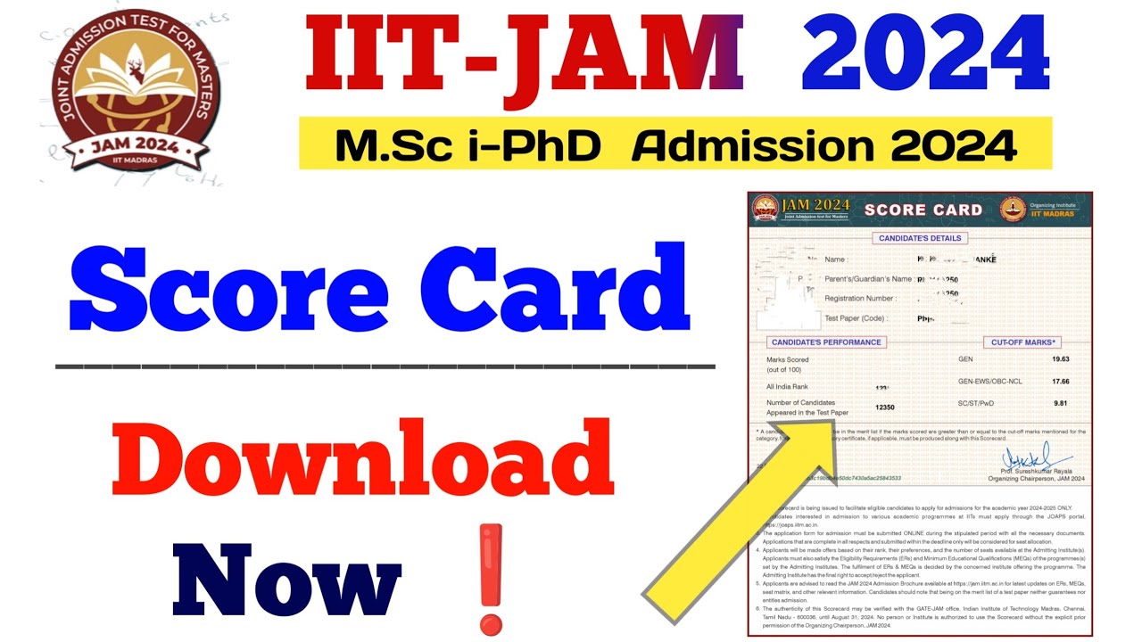 IIT JAM 2024 Score Card Download now 🔥 IIT JAM Counselling Procedure ...