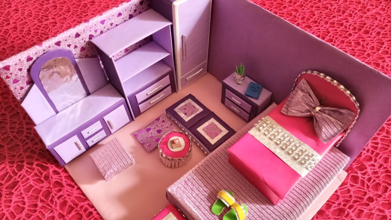 diy cardboard miniature doll house with boxes |cardboard se doll house ...