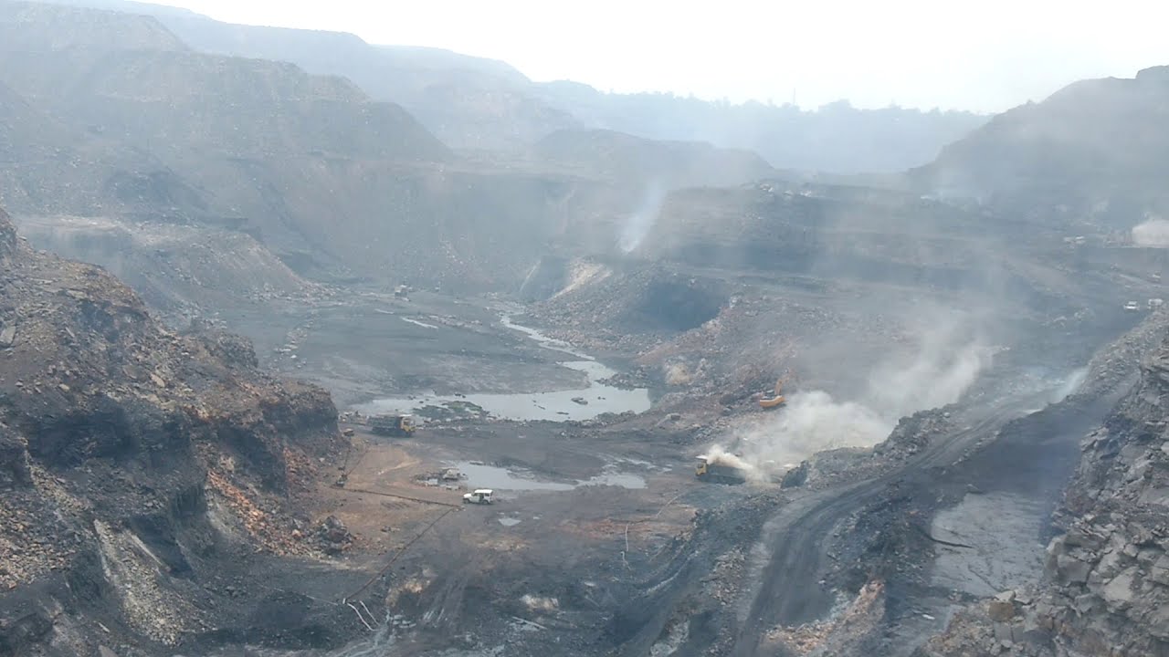 in one coal mine at Jharia Coal mines - Excavating old underground ...