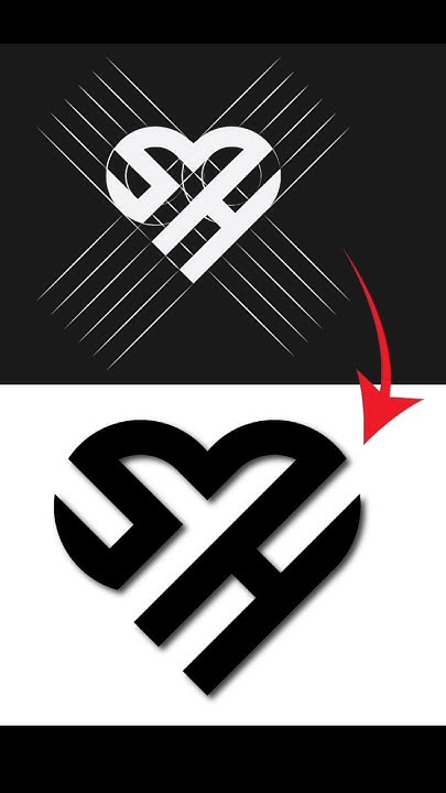 Create SH Letter Logo in Love Shape #shorts #logo #designer #graphics #trending #coreldraw # ...