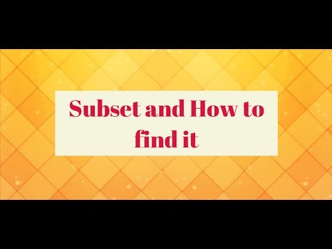 What is subset and how to find it - YouTube