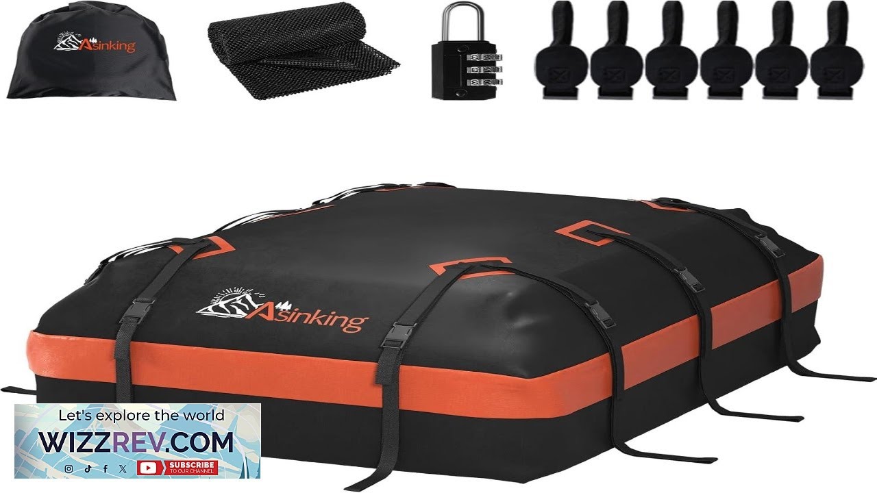 Asinking Car Roof Bag Rooftop top Cargo Carrier Bag 21 Cubic feet ...