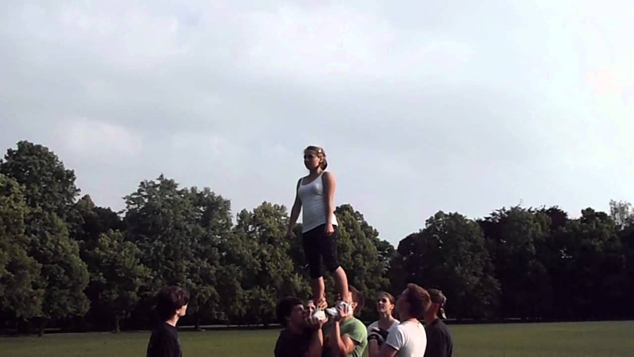 Double base partner stunt - liberty - YouTube