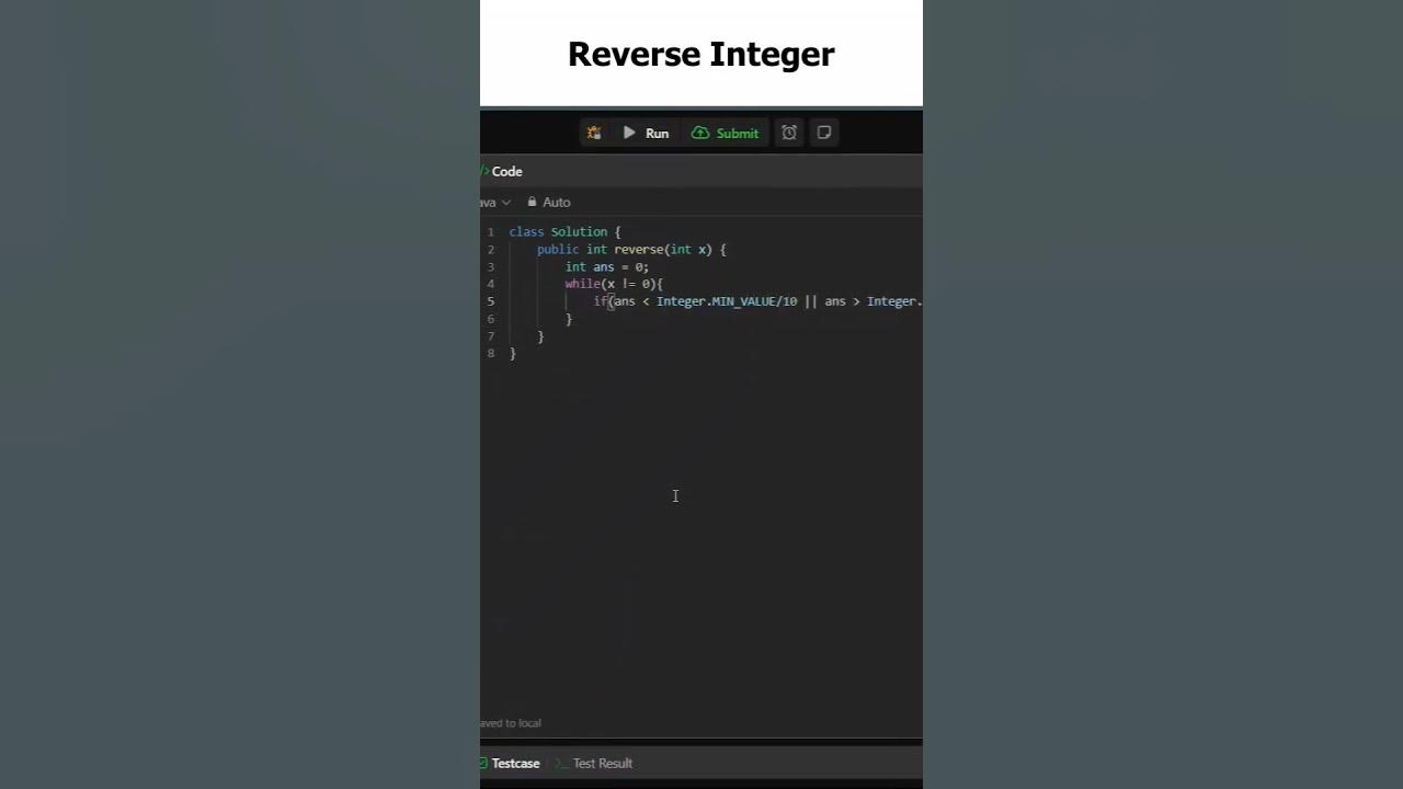 Reverse Integer Shorts Youtubeshorts Java Viral Coding Programming Codingtechnique Youtube