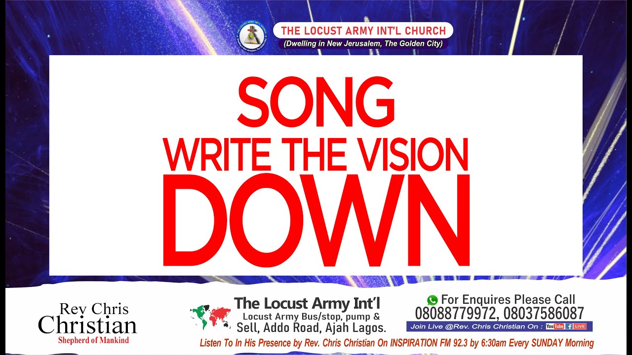 Rev Chris Christian - WRITE THE VISION DOWN - YouTube