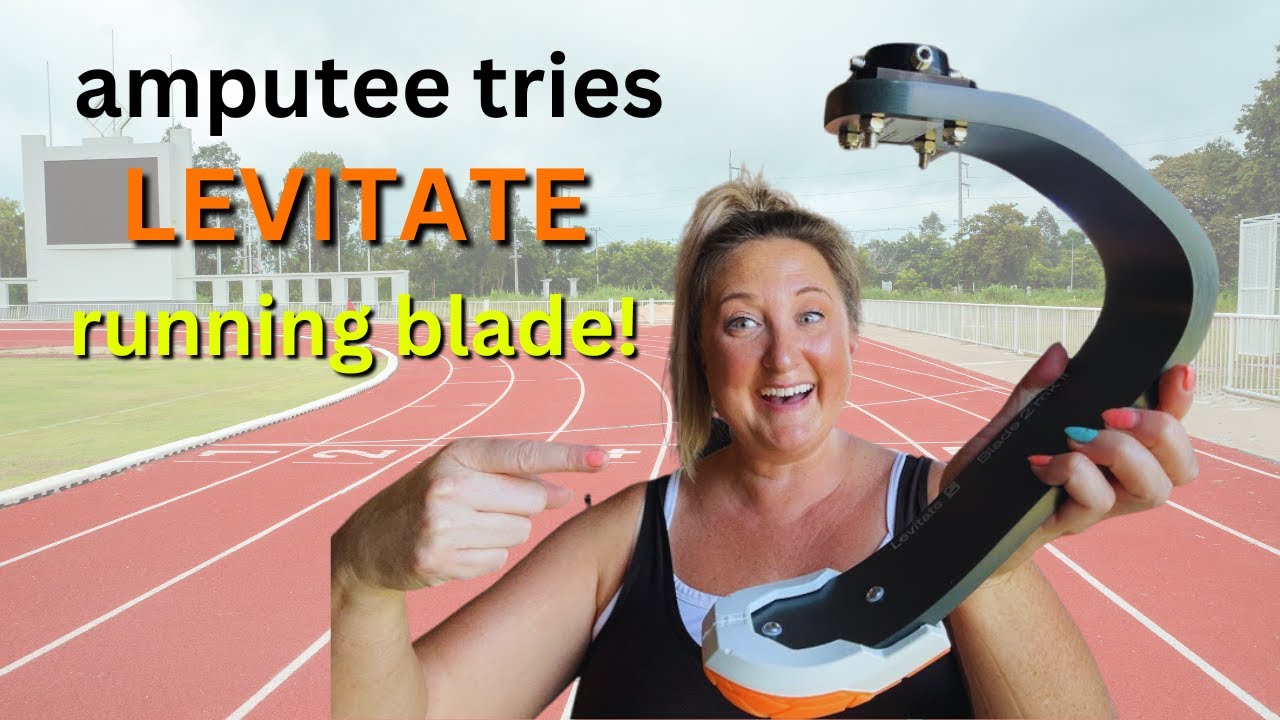 Amputee Running for the first time on the @levitatesport Running Blade ...