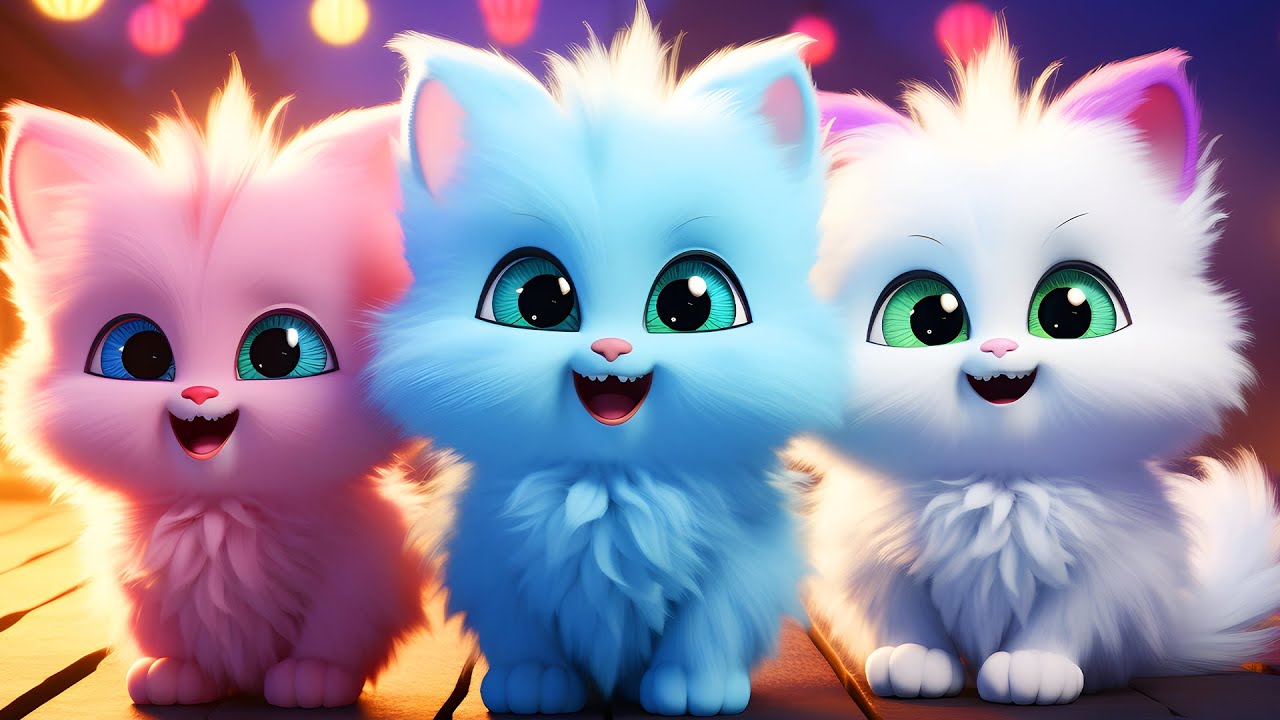 Little Baby Kitty Cat Song & Wheels on the Bus - Baby songs - Nursery ...