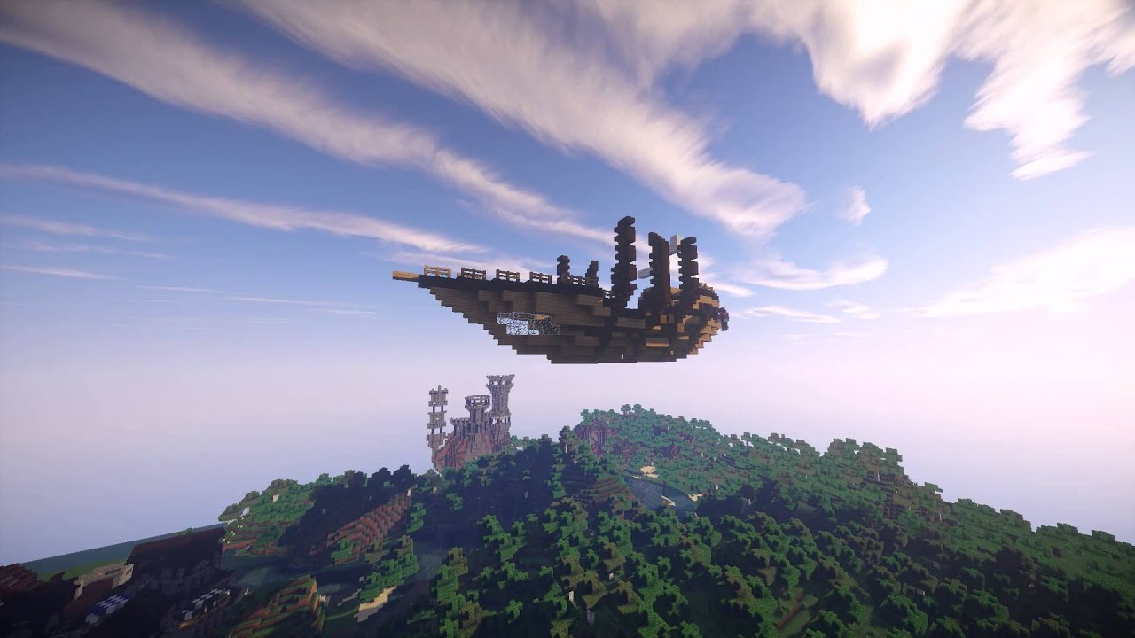 Minecraft Flying Ship Timelapse - YouTube