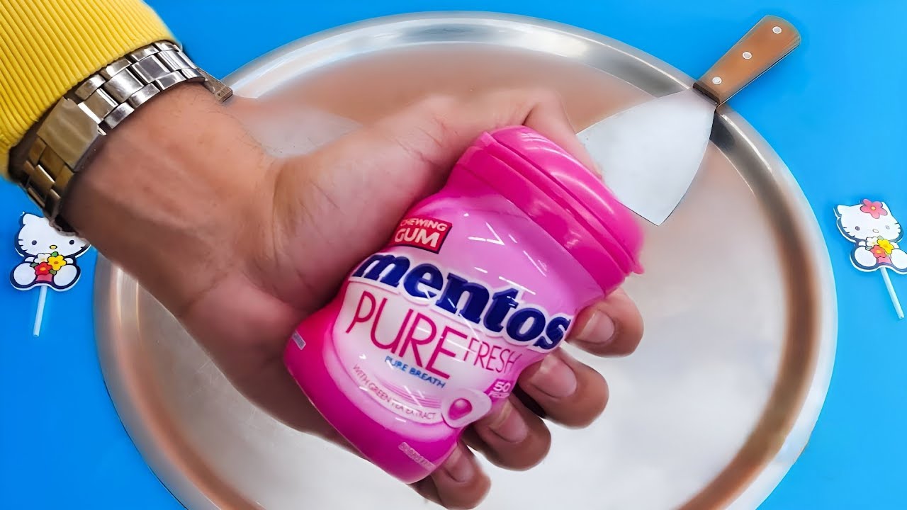 ASMR - mentos & Cola Experiment with Ice Cream Rolls | oddly satisfying ...
