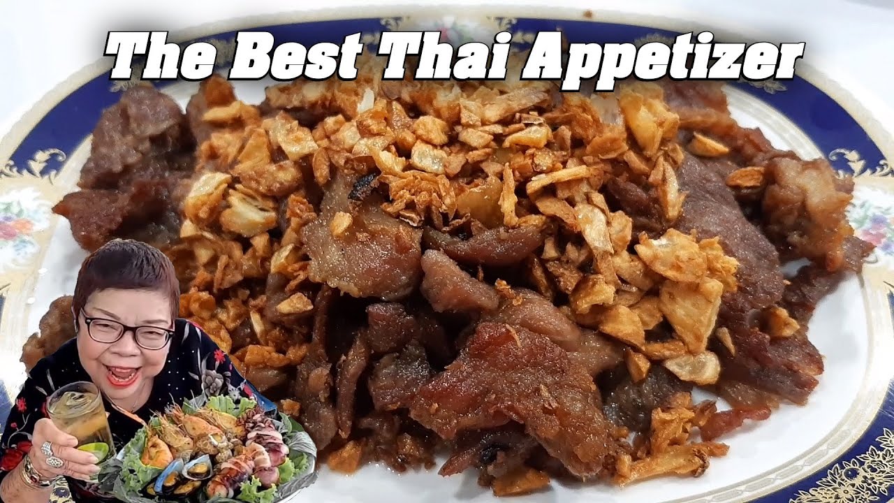 The Best Thai Appetizer, Fried Sliced Pork with Fried Garlic (moo tart ...