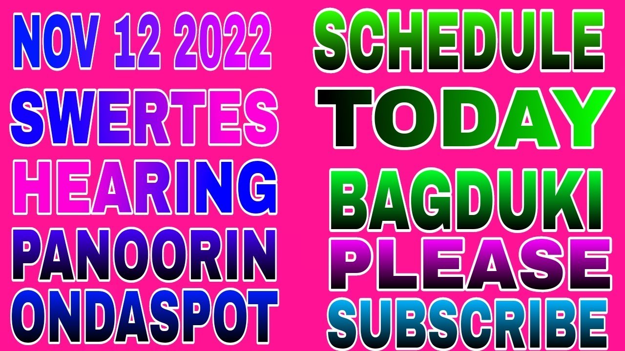 #SWERTES HEARING TODAY# NOV 12 2022# PABUTO CONGRATS ADVANCE# - YouTube