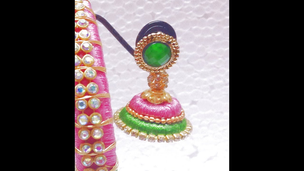 LEARN HOW TO MAKE 2 TIER SILK THREAD JHUMKA IN A EASY WAY!!!!! TUTORIAL ...