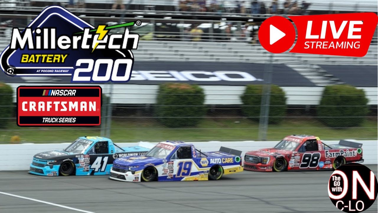 🔴Miller Tech Battery 200 at Pocono. Live Nascar Craftsman Truck Series ...