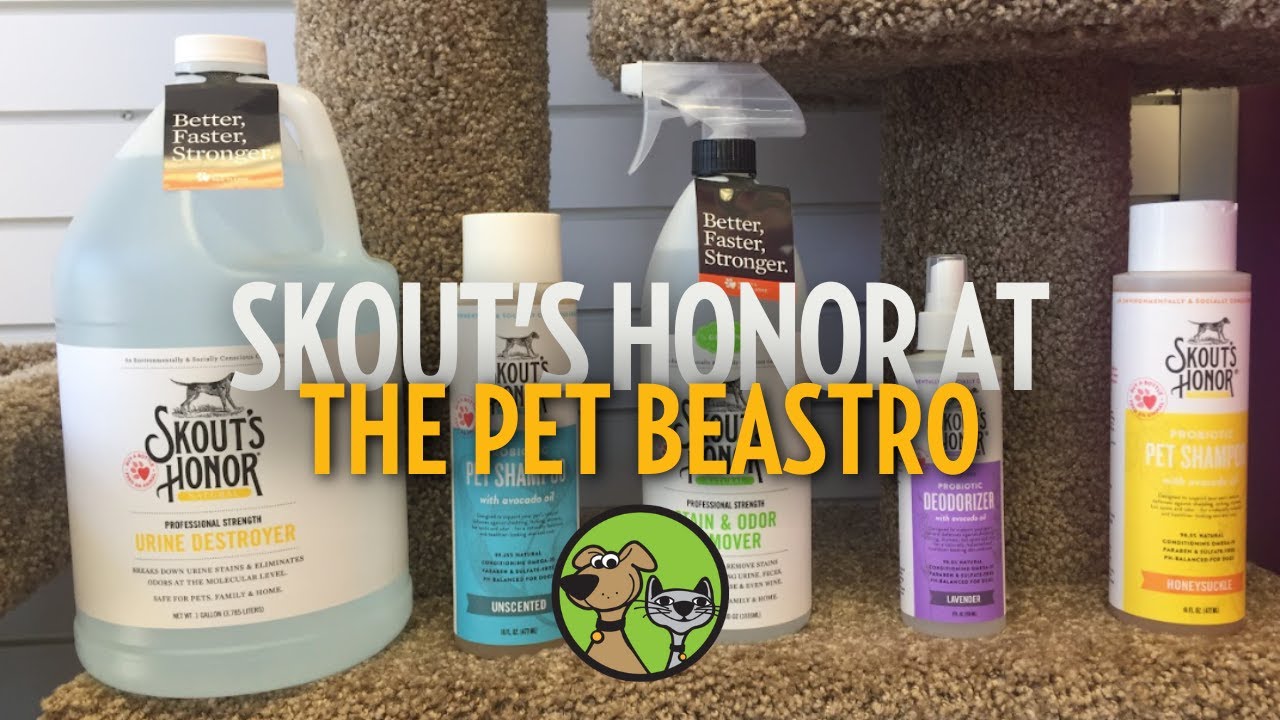 Skout's Honor cleaner for pet odors - YouTube