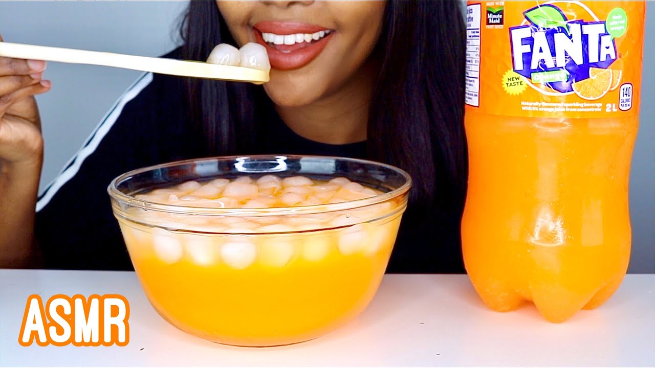 ASMR FANTA AND ICE EATING | EXTREME FIZZY & DRINKING SOUNDS (No Talking ...