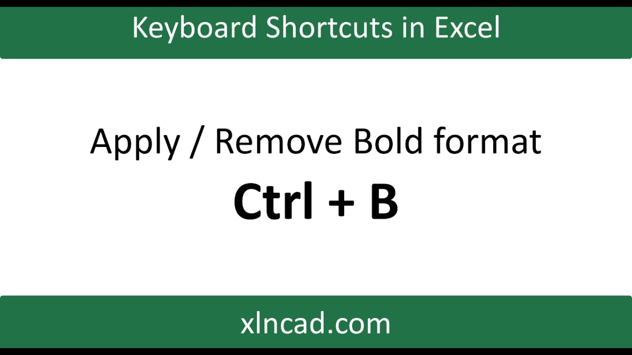 Excel Shortcut To Apply Bold Format YouTube Excel Shortcut To Apply Bold Format YouTube