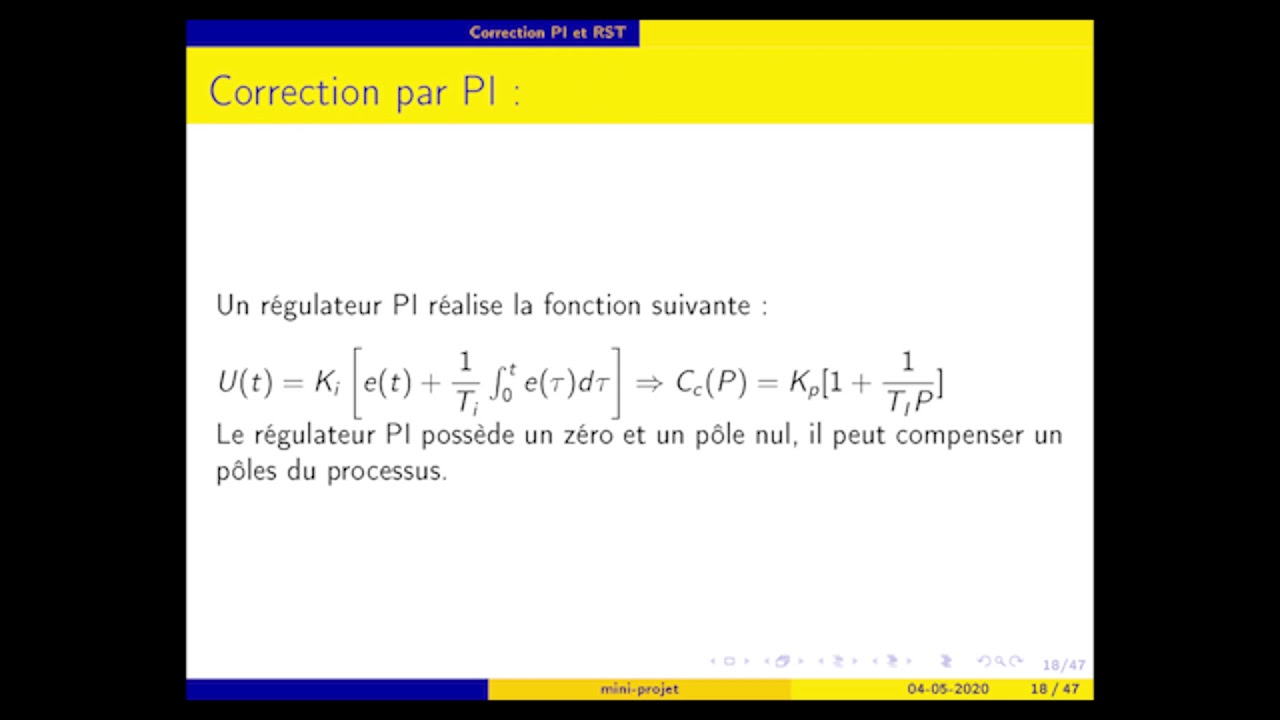 Implémentation des régulateurs PI et RST pour l'asservissement d'un MCC ...