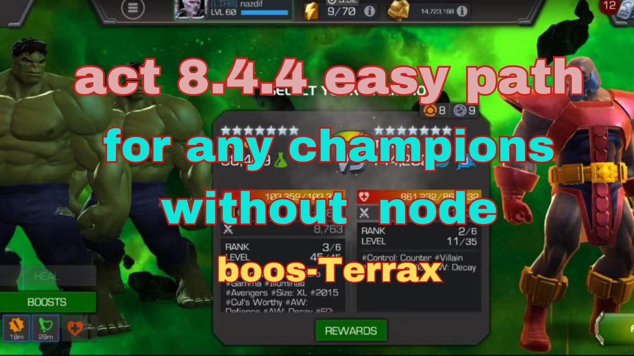 act 8.4.4 easy path for any champions without node easy gameplay-boss ...