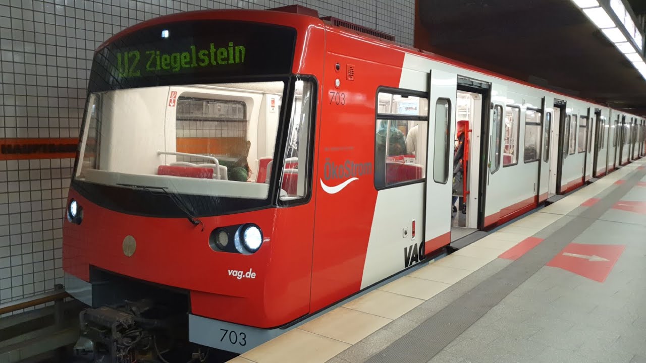 U-Bahn Nürnberg Linie U2 [DT3 Wagen 703] von HOHE MARTA bis ...