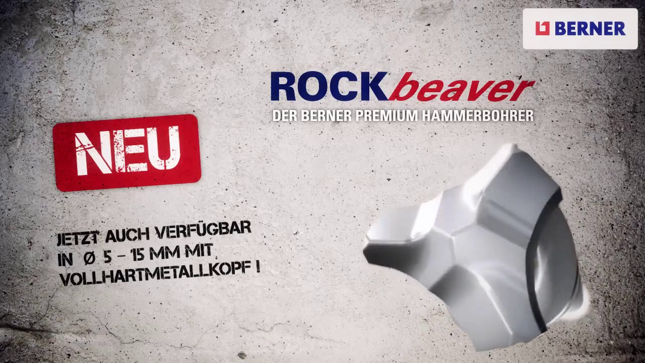 Berner Hammerbohrer ROCKbeaver 5 - 42 mm - YouTube