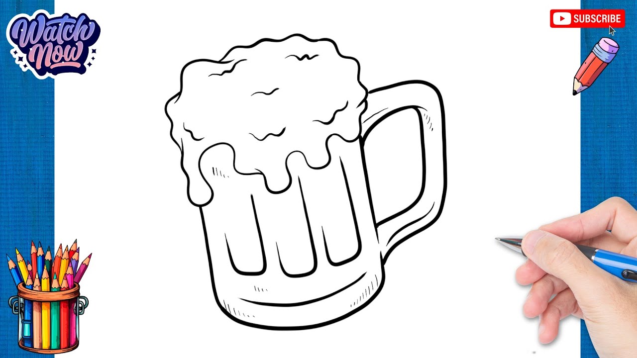 How to draw Beer - Drinks Drawing - YouTube