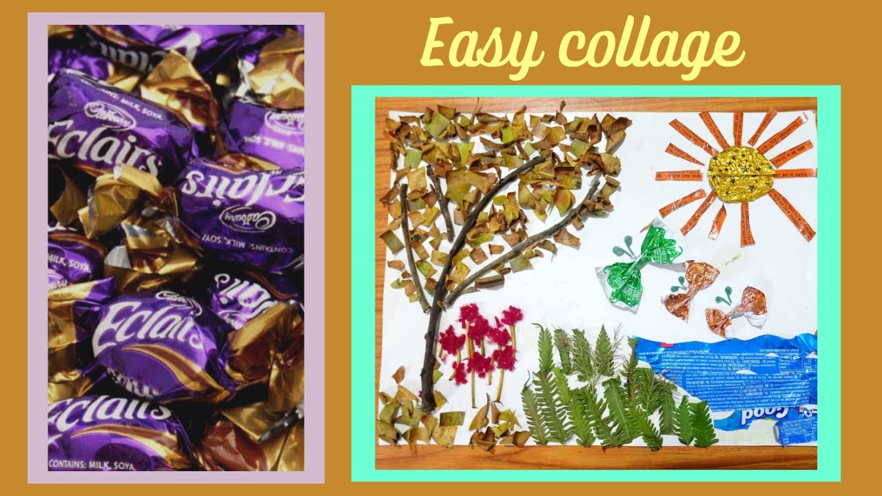 Easy collage making/collage making with waste items/Collage making with ...