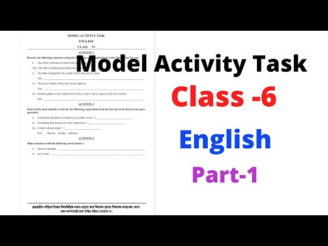 Model Activity Task # English # Class 6 # Part -1 - YouTube