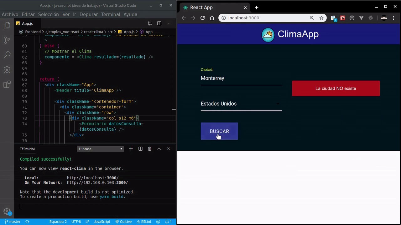 Demo React App usando api de OpenWeatherMap - YouTube