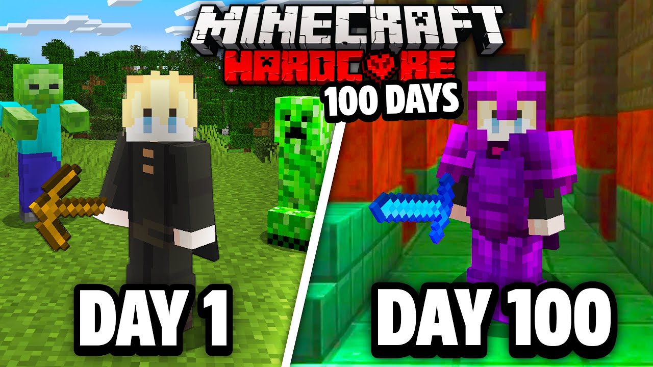 I Survived 100 Days In HARDCORE Minecraft... - YouTube