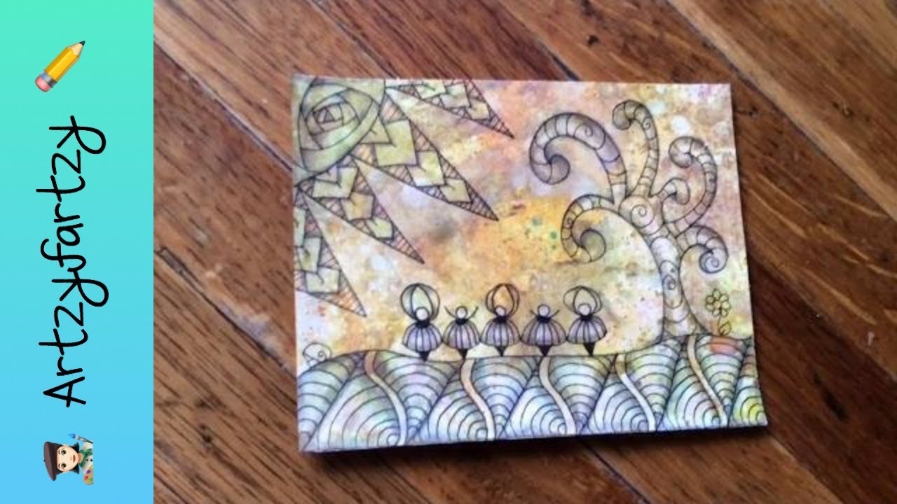 A Dancing 💃🏻 Zentangle With Artzyfartzy | Zentangle Time Lapse - YouTube