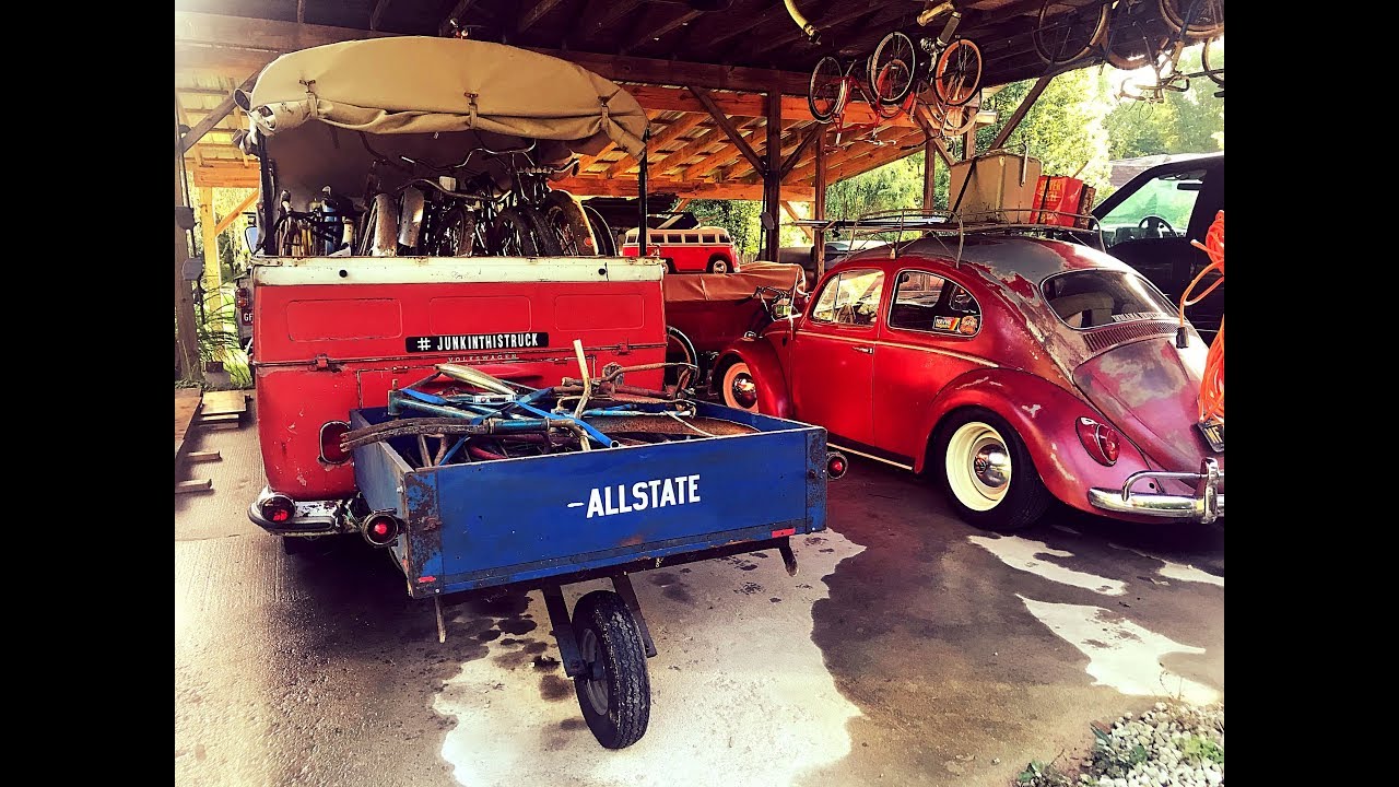 Allstate single wheel trailer hauling a bicycle - YouTube