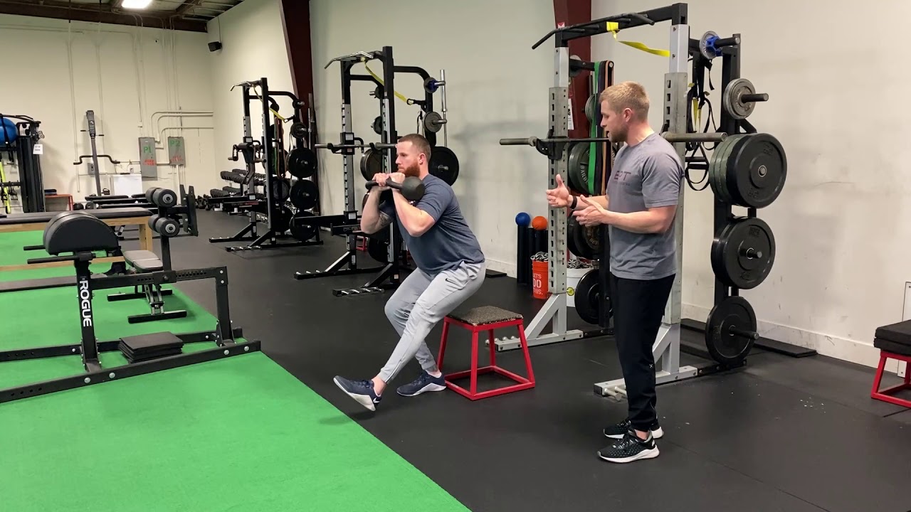 2 KB Front Racked 1 leg Squat to Box Bench - YouTube