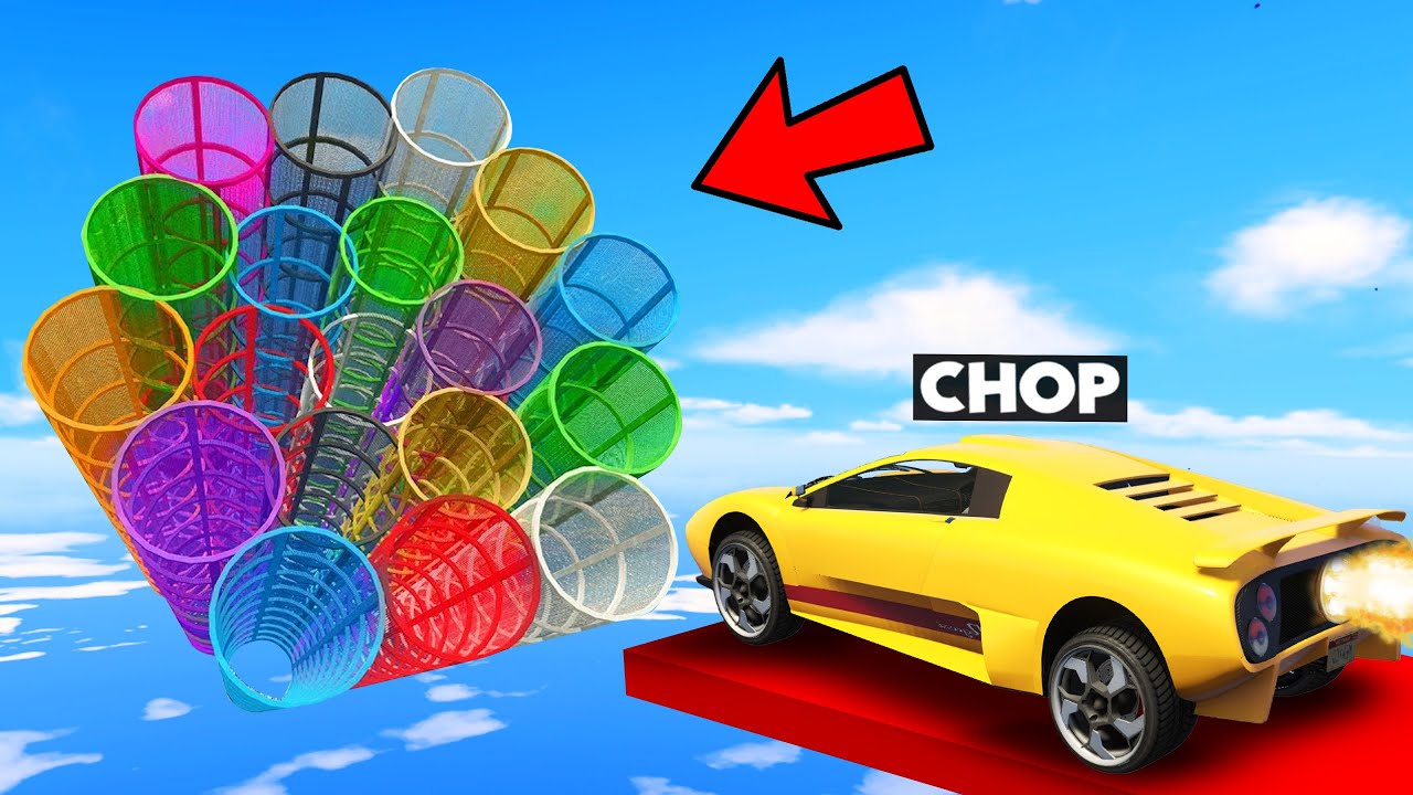 GTA 5 MULTIPLE CYCLINDER PARKOUR CHALLENGE WITH CHOP - YouTube