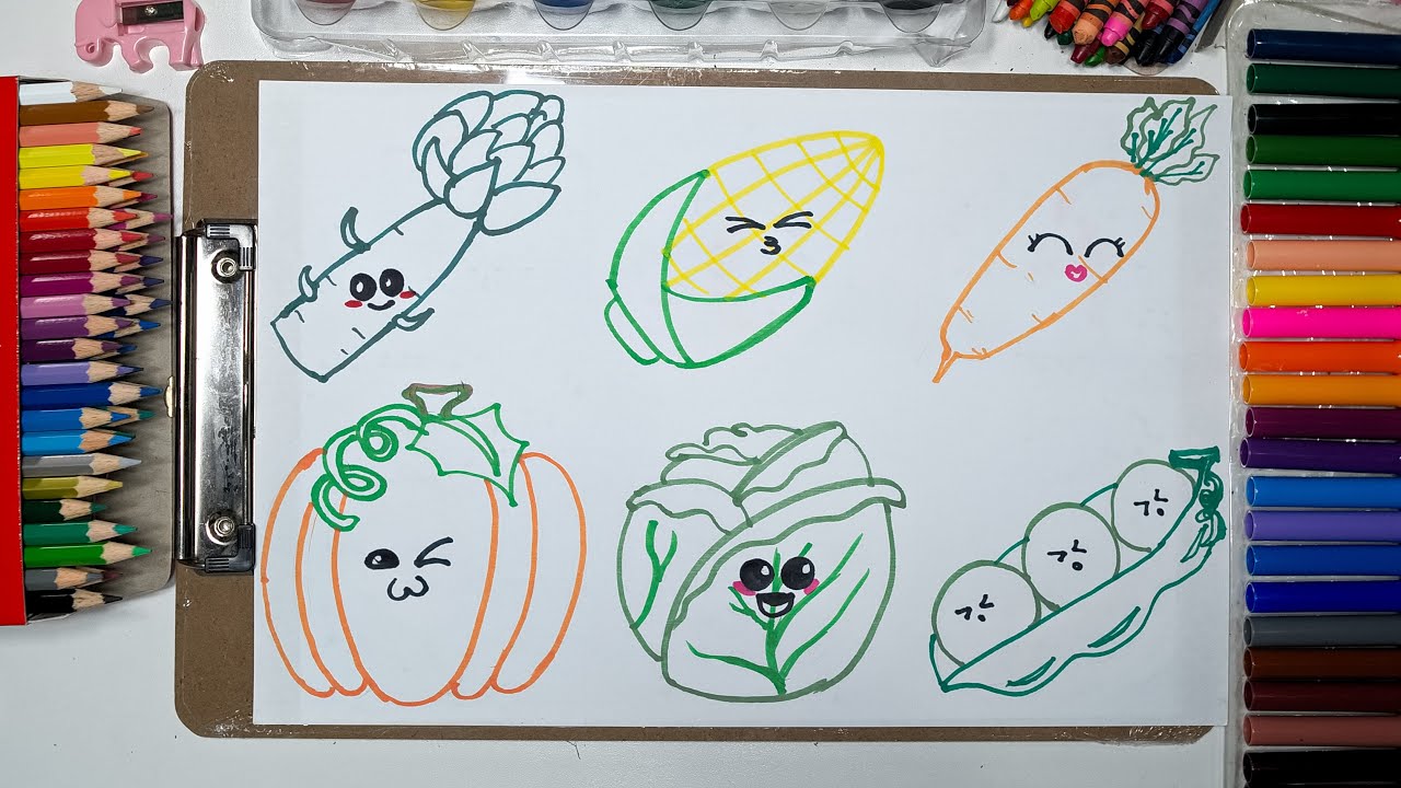 How to Draw Cute Vegetables Step by Step - YouTube