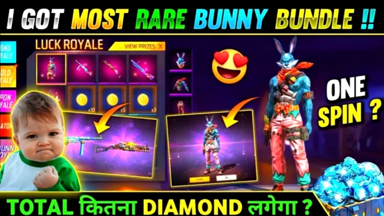 😍ff new event,bunny bundle one spin trick,bunny bundle return | bunny ...