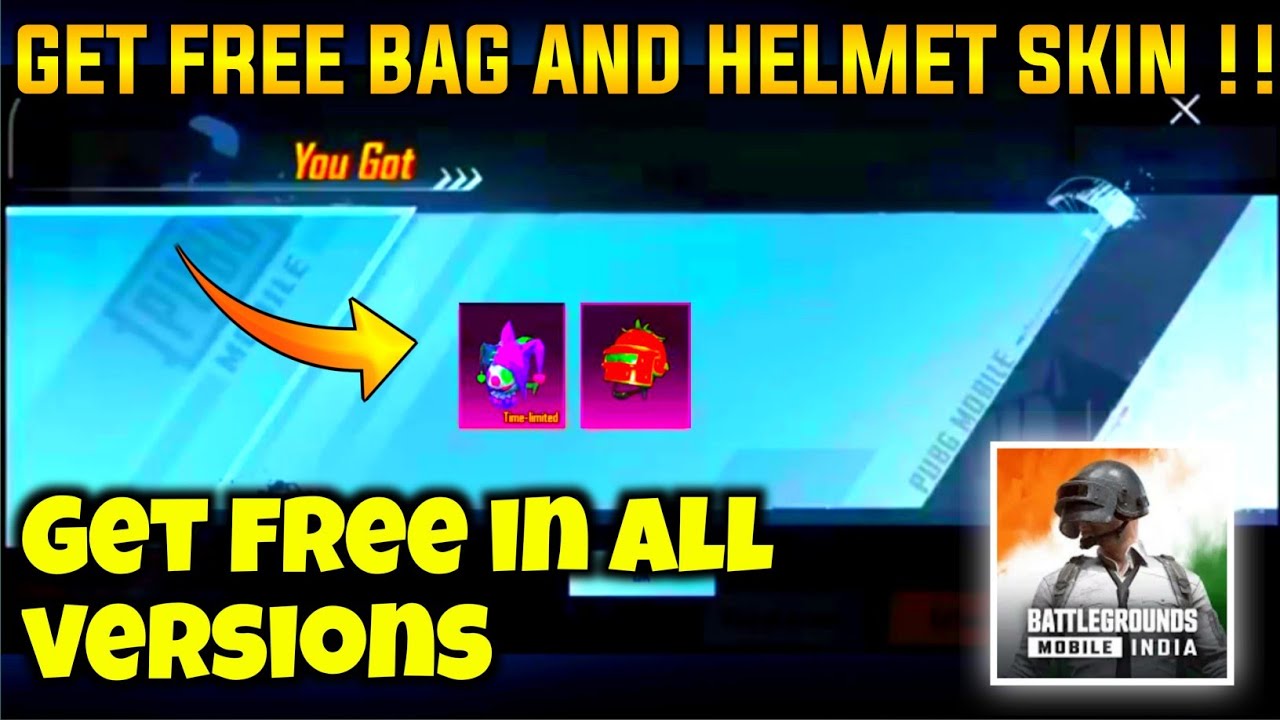 Get free helmet and backpack skin in Bgmi | free skin in Bgmi and pubg ...