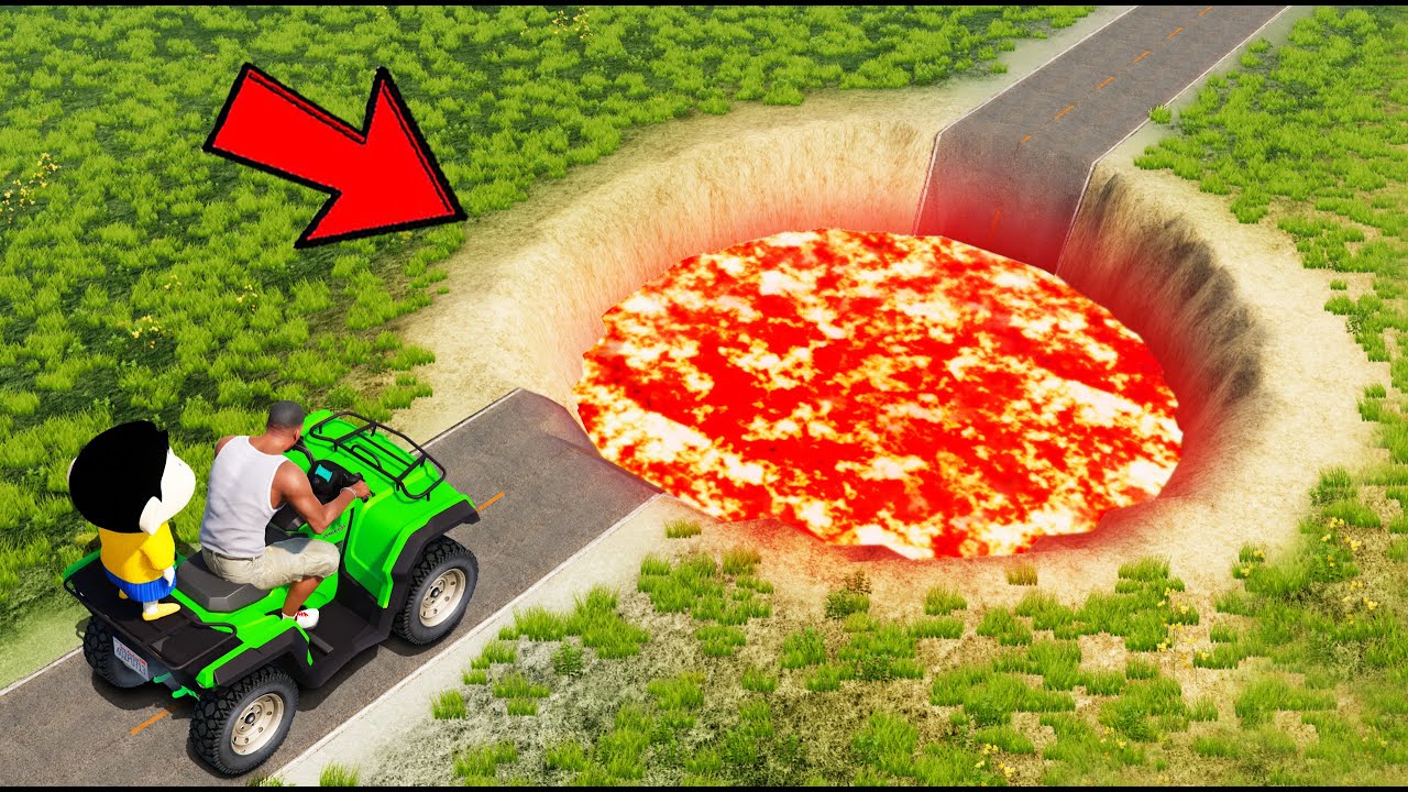 SHINCHAN AND FRANKLIN TRIED THE LAVA POTHOLES CHALLENGE IN GTA 5 - YouTube