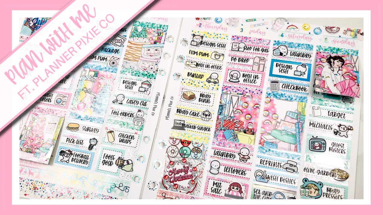 My Birthday Week!! Plan With Me // Merry and Bright (Planner Pixie Co ...