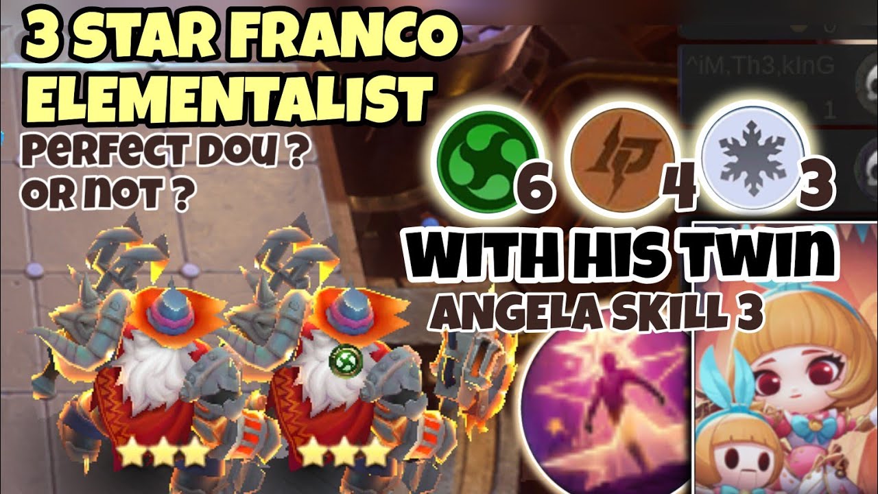 Double 3 star FRANCO ELEMENTALIST | Angela skill 3 | magic chess ...