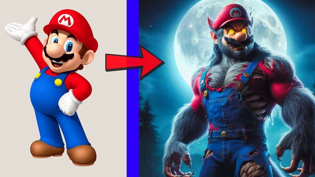 👹 SUPER MARIO as WEREWOLVES 🌕🧛‍♂️ All Characters Transformed! 2024 ...