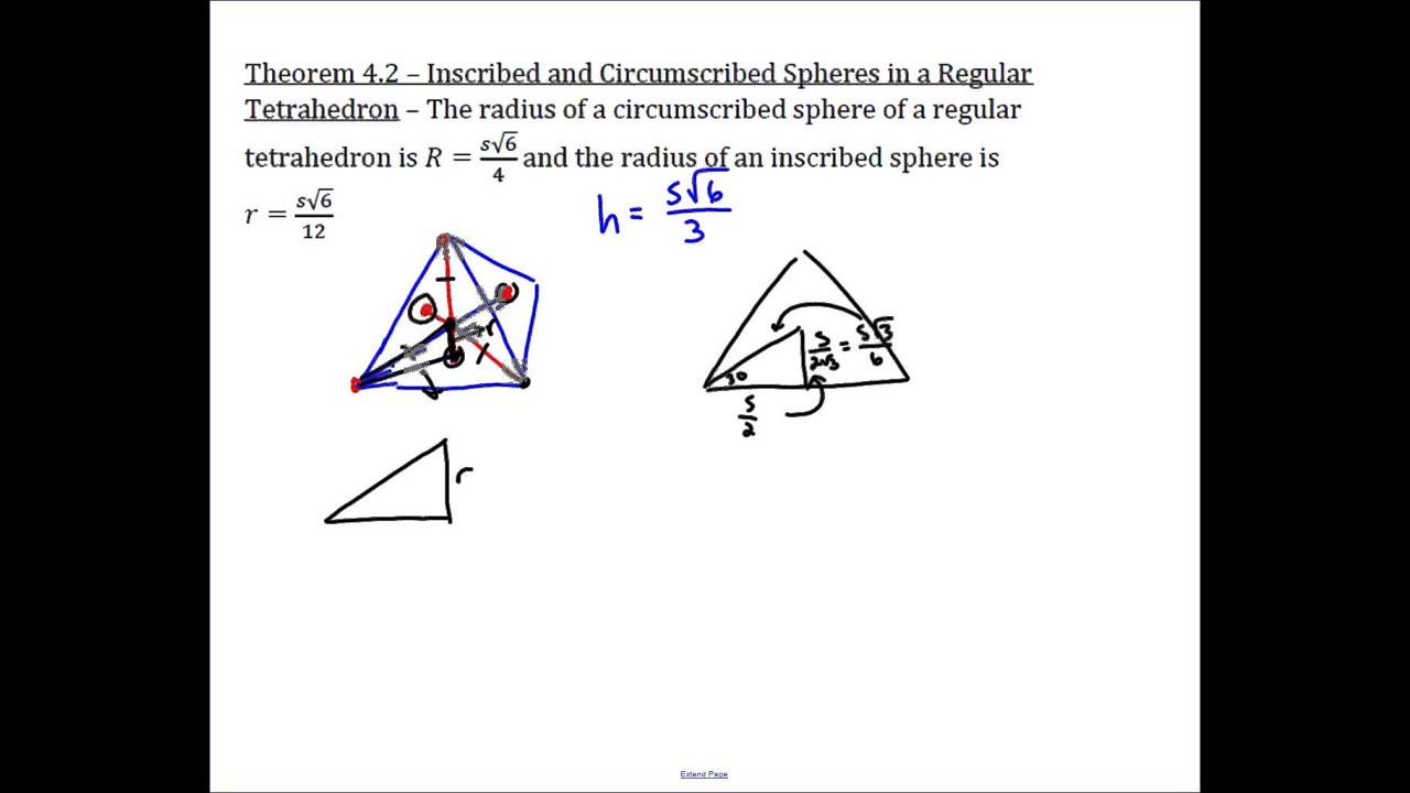 Radii of Inscribed and Circumscribed Sphers in a Regular Tetrahedron ...