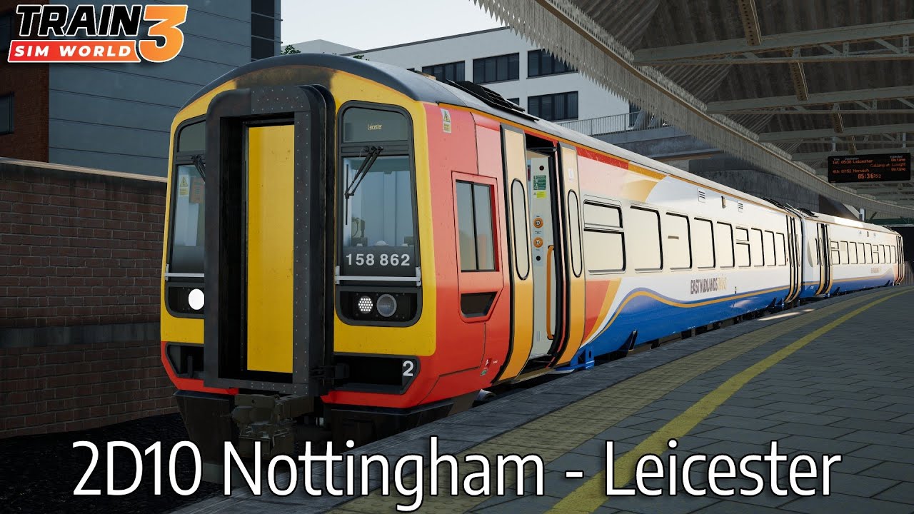 2D10 Nottingham - Leicester - Midland Main Line - Class 158 - Train Sim ...