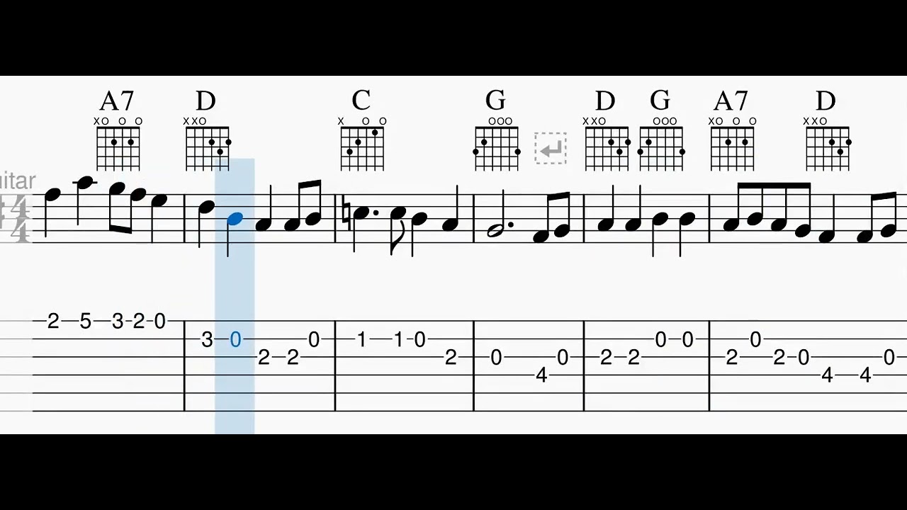 Over the Waterfall - Traditional - Guitar Play-Along - Melody, Chords ...