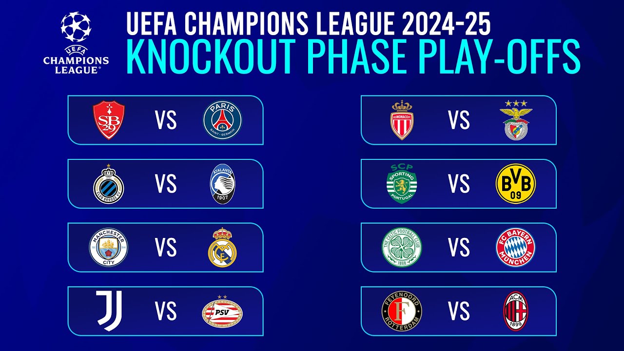 Knockout phase play-offs: Match Schedule | UEFA Champions League 2024/ ...