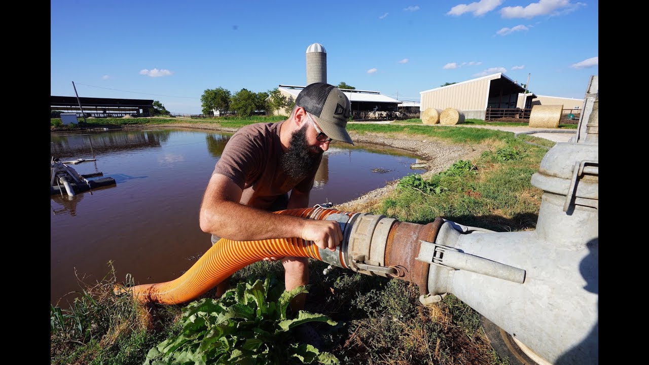 Pumping out the Lagoons at the Farm!!! - YouTube